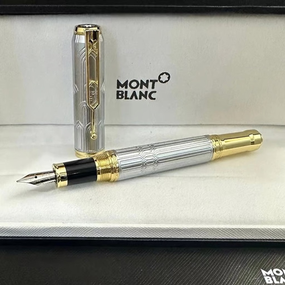 Montblanc Silver And Gold Fountain Pen - Gem